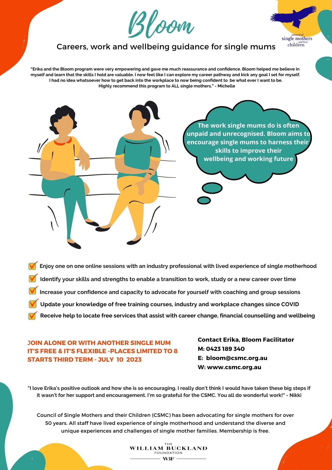Bloom- Careers, work and wellbeing guidance for single mums - Greater Shepparton City Council