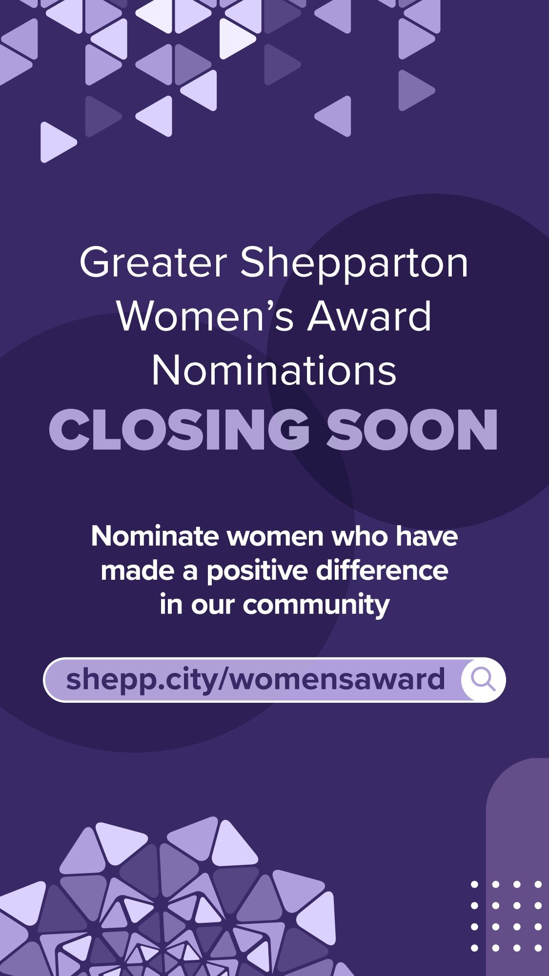 Last chance to nominate for the 2025 Greater Shepparton Women’s Award ...