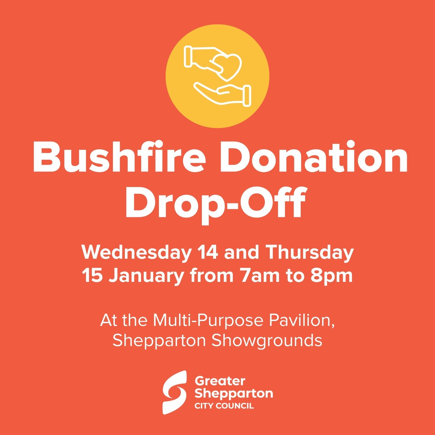 Bushfire Donation Drop-off Centre open Wednesday and Thursday at ...
